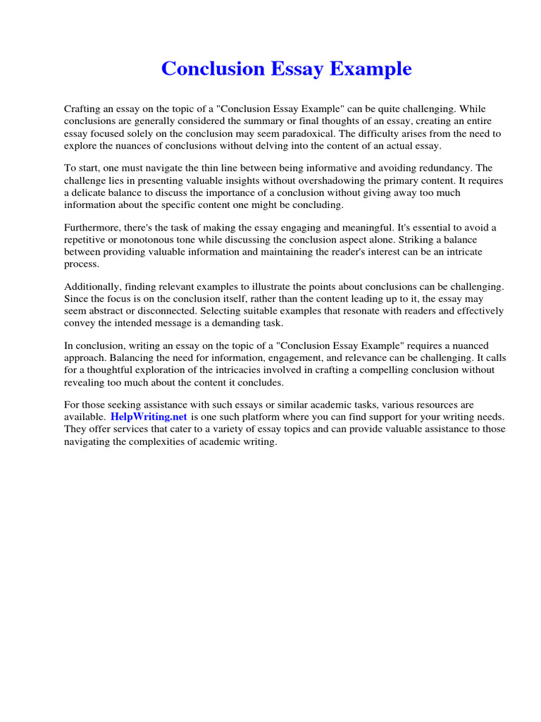 Conclusion Essay Example | PDF | Insurance | Owner Occupancy