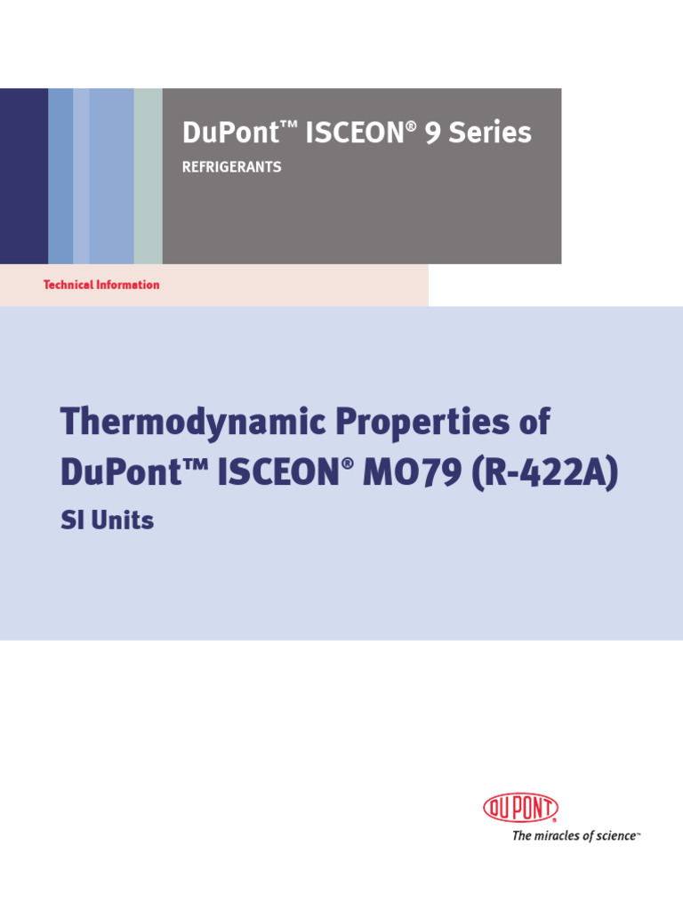 ISCEON ® MO79 - Tablas Termodinamicas (Si) | PDF | Enthalpy | Density