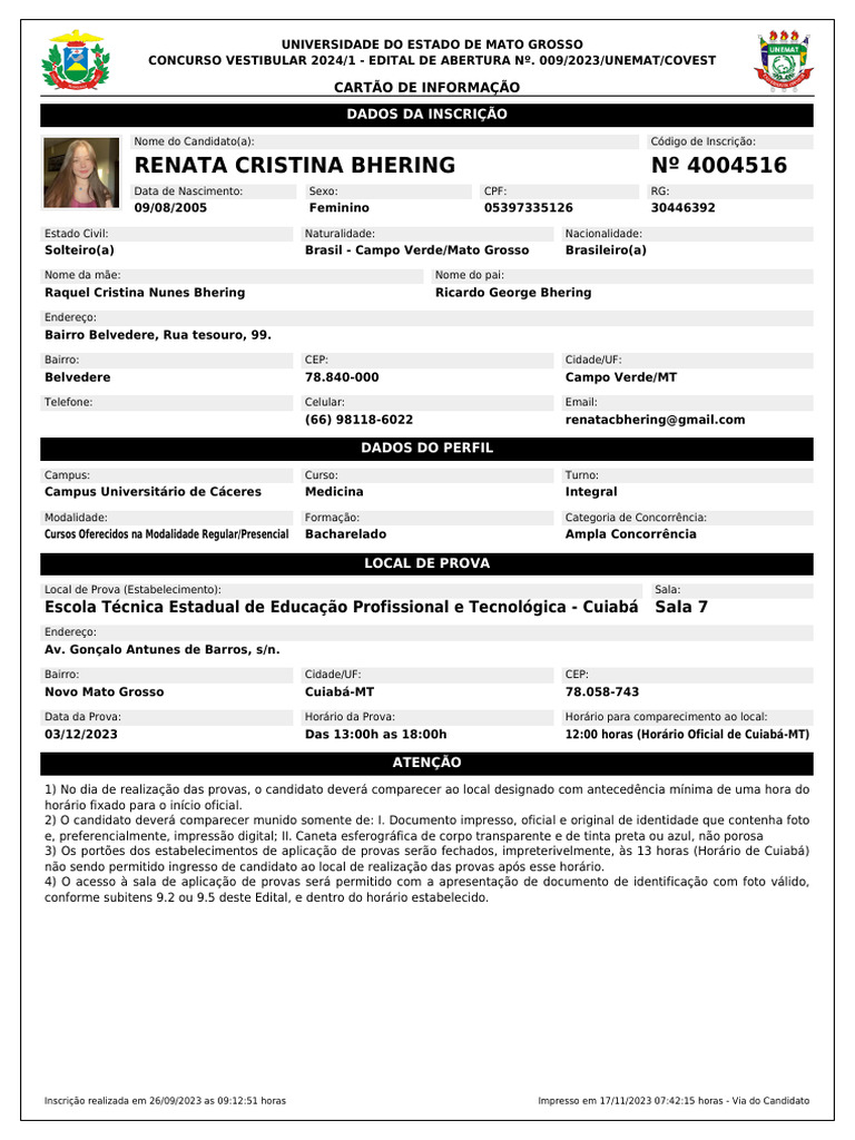 Requerimento de Inscricao | PDF