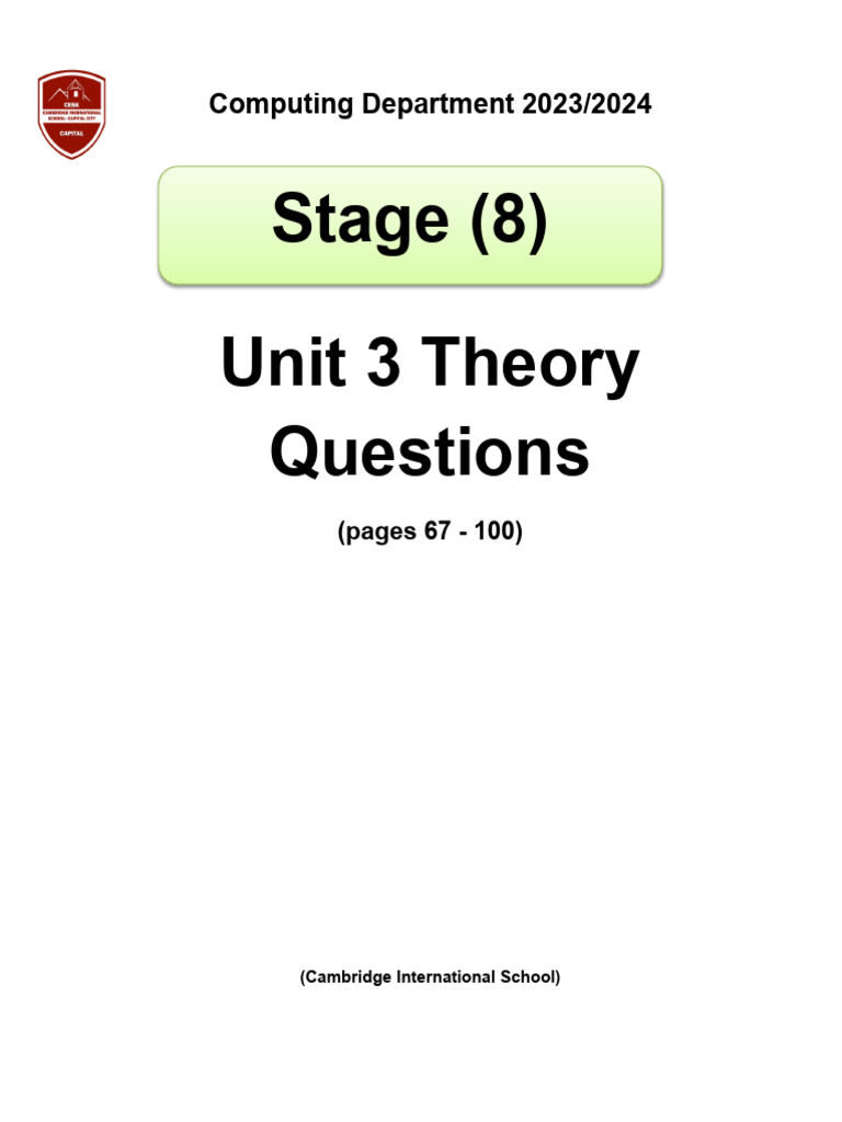 Computing Grade 8 Unit 3 Theory Questions | PDF | Data Compression | Codec