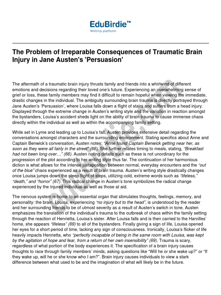 The Problem of Irreparable Consequences of Traumatic Brain Injury in ...