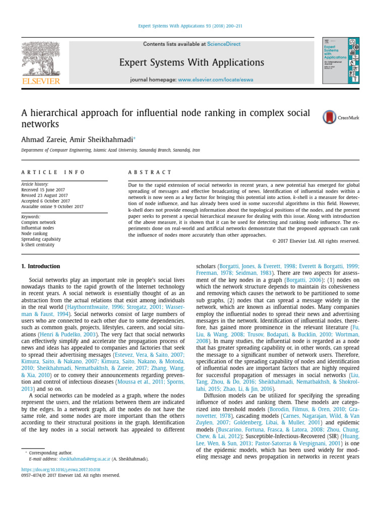 A Hierarchical Approach For Influential Node Ranki - 2018 - Expert ...