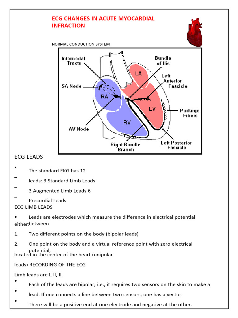 Ecg Changes in Acute Myocardial Infraction | PDF | Electrocardiography | Myocardial Infarction