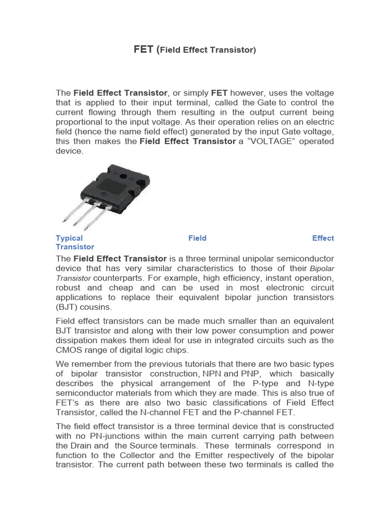 Typical Field Effect Transistor | PDF
