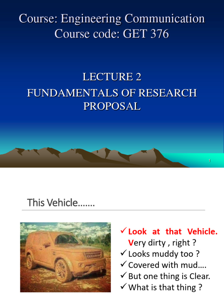 Lect 2 - Fundamentals of Research Proposal | PDF | Methodology | Innovation