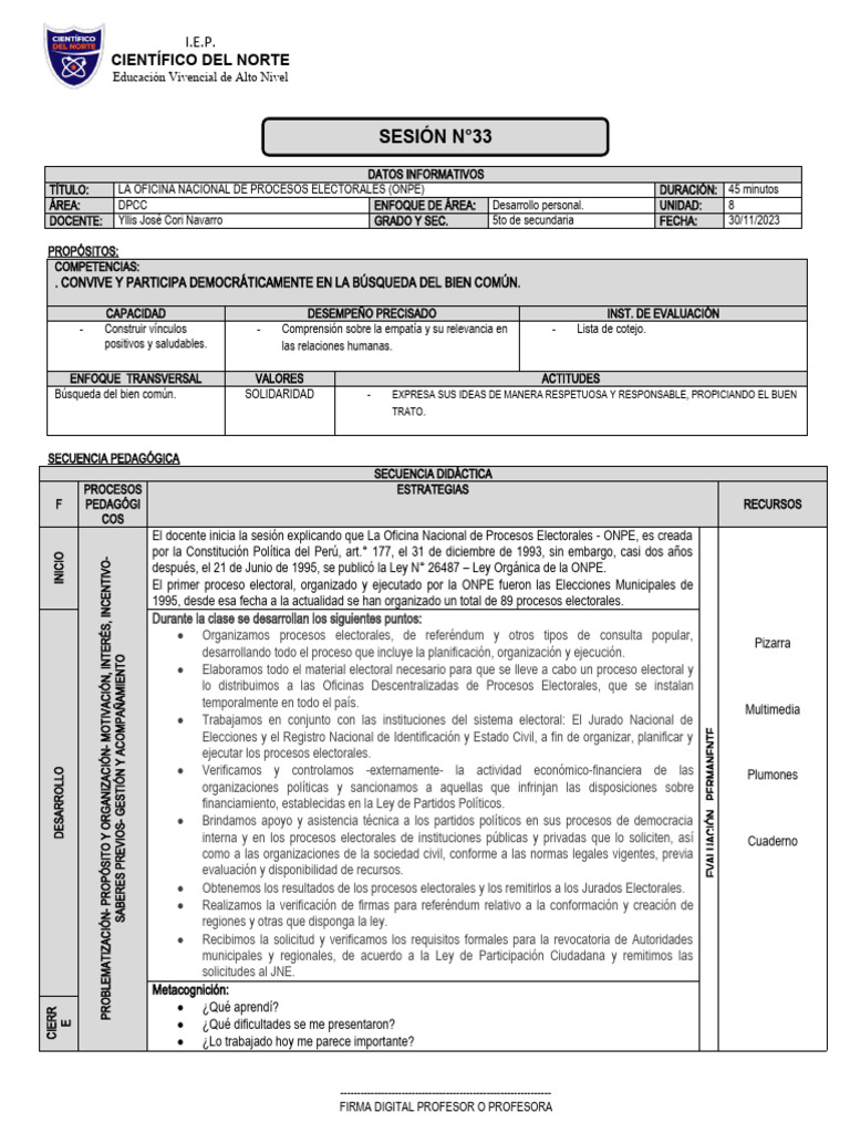 DPCC 5TO DE SEC | PDF | Gobierno