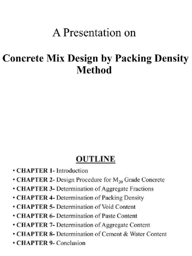 Packing Density Based Mix Design | PDF
