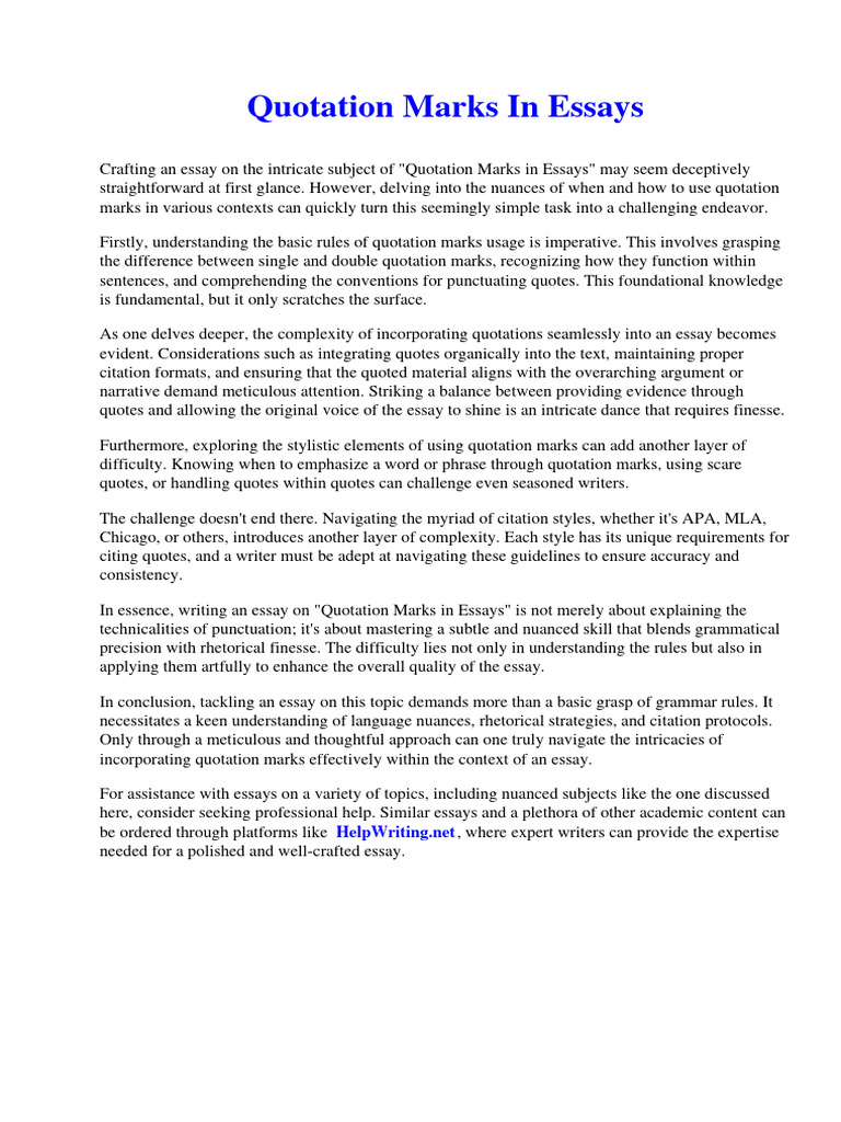 Quotation Marks in Essays | Download Free PDF | Telescopic Sight | Axiology