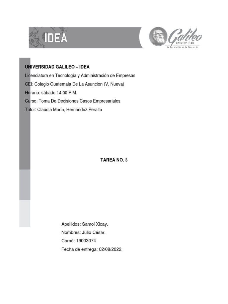 Toma de Decisiones - Tarea3 | PDF