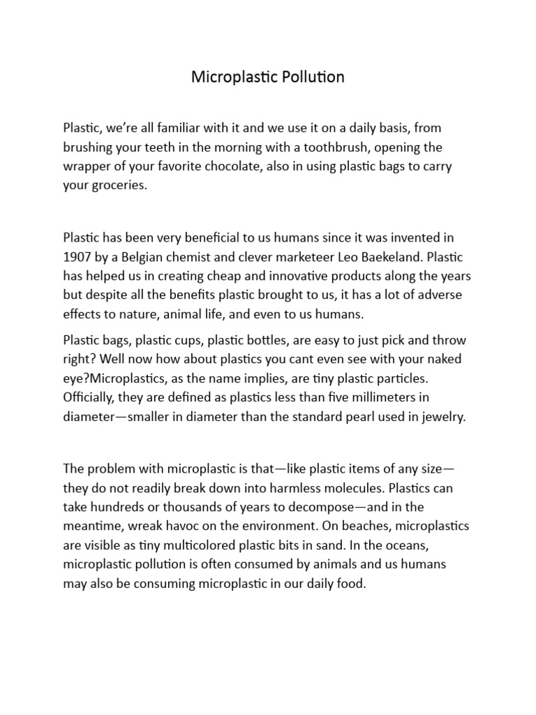 Microplastic Pollution Impact & Solutions | PDF | Plastic | Pollution