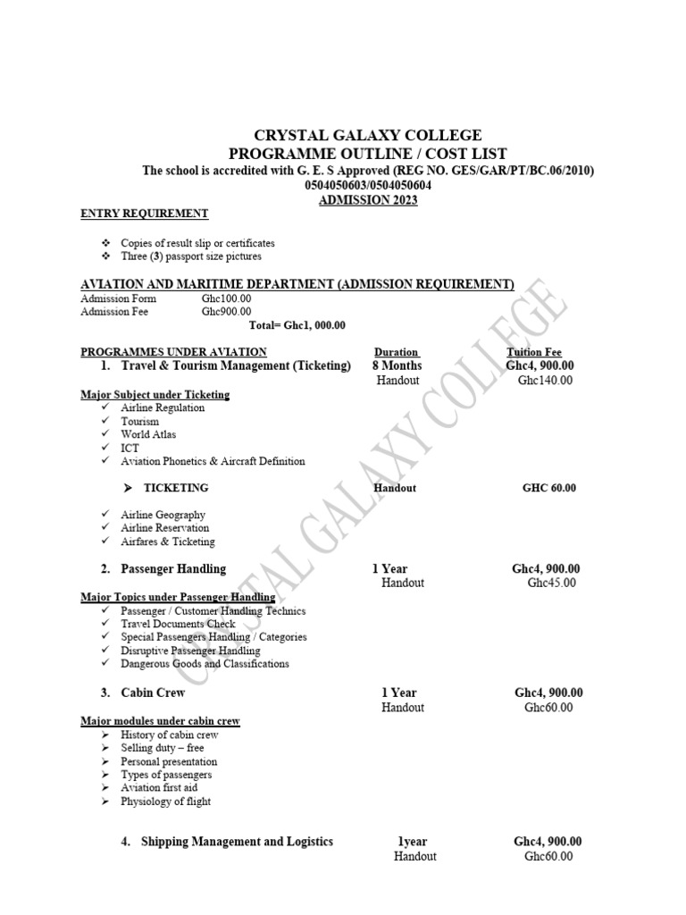 New Aviation Course Outline | PDF