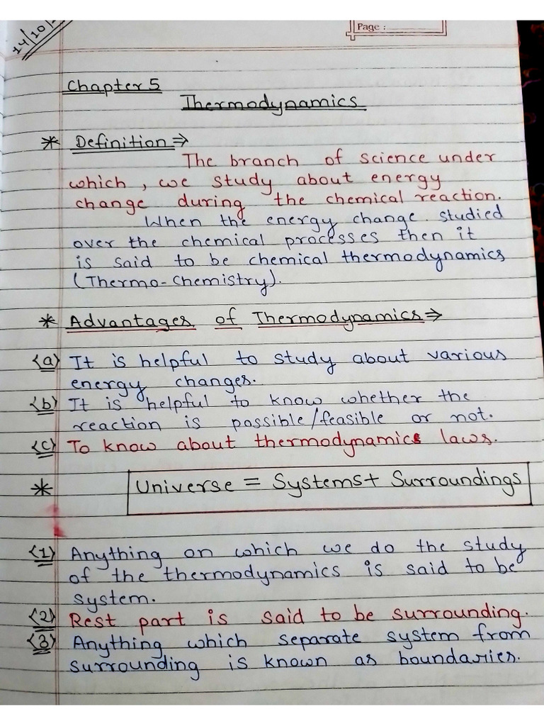 Thermodynamics Class 11th | PDF