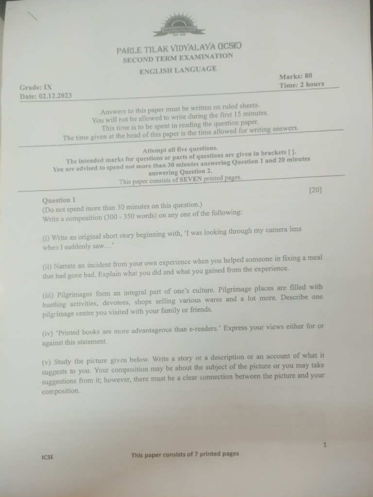 English Language Paper 2023 | PDF