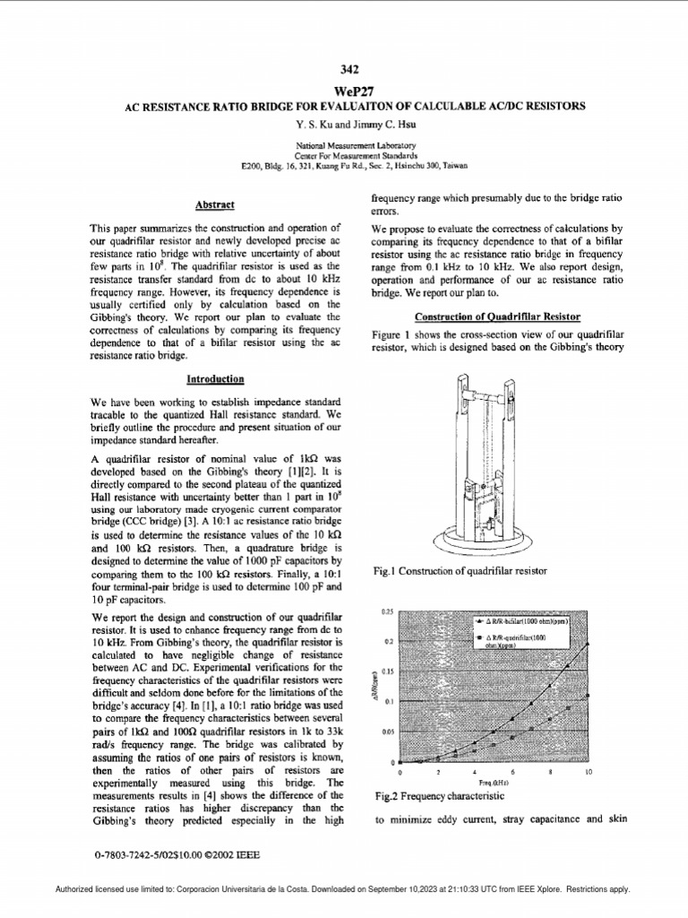 AC Resistance Ratio Bridge Design | PDF | Resistor | Electrical ...