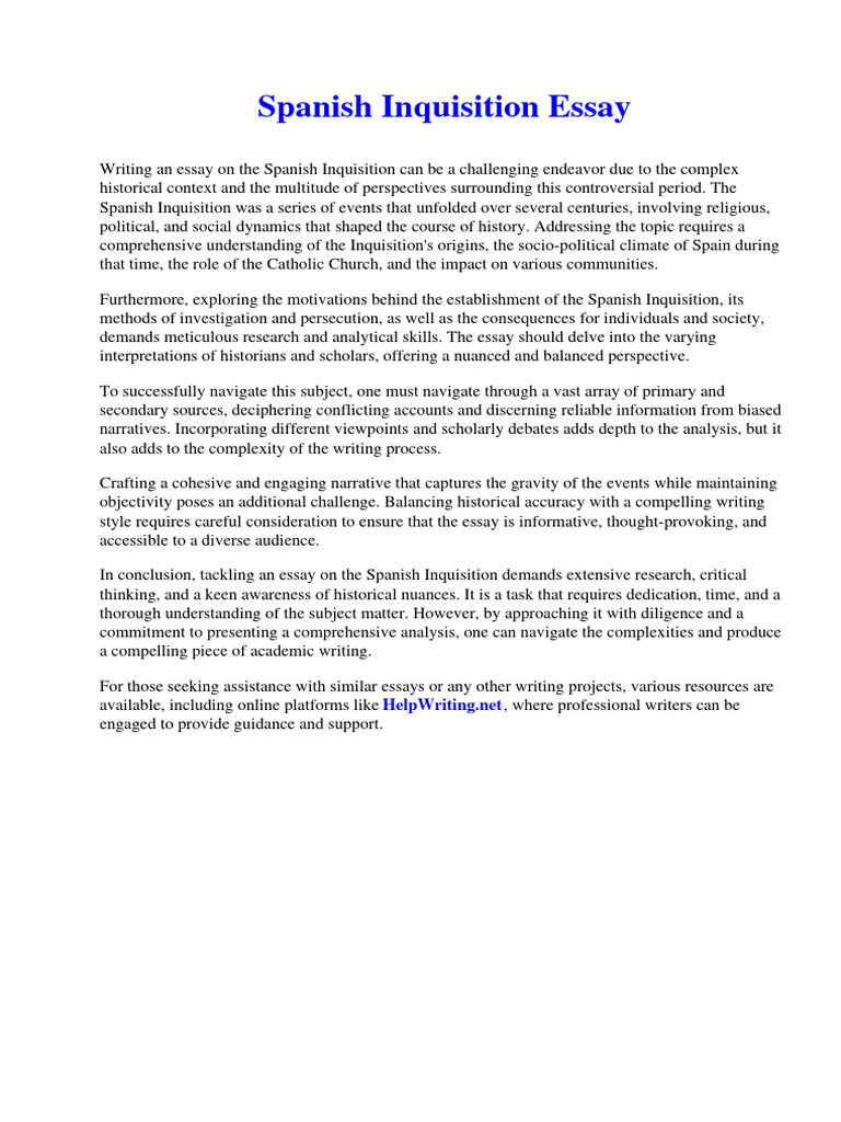 Spanish Inquisition Essay | PDF