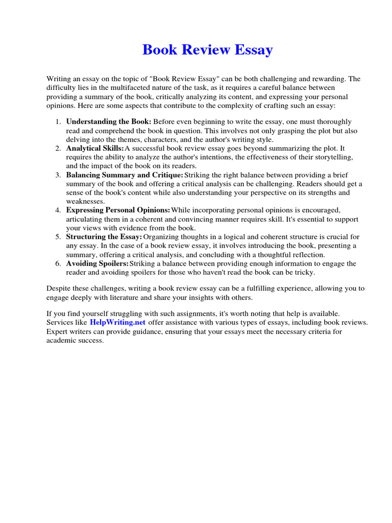 Book Review Essay | Download Free PDF | Essays | Pitcher