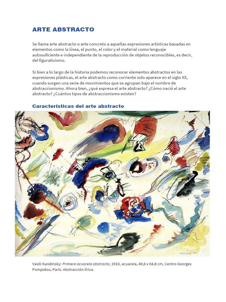 ARTE ABSTRACTO | PDF | Arte abstracto | Wassily Kandinsky
