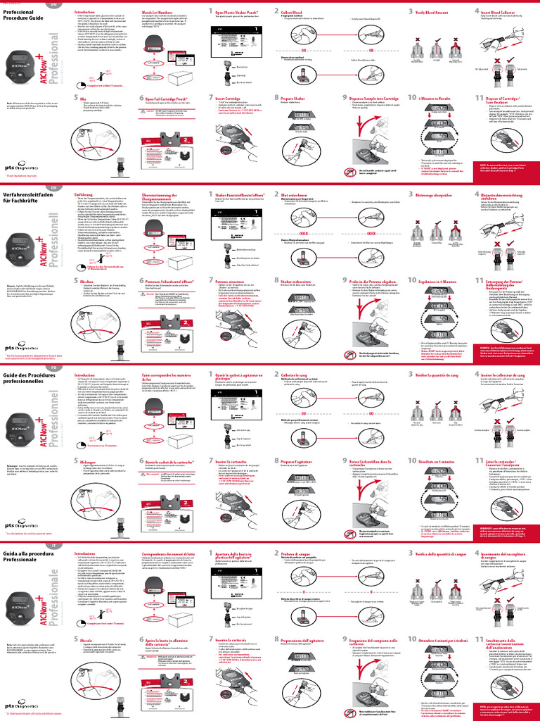 PN 91134 Rev. B Package Insert A1CNow EN - DE - FR - IT - Pro IFCC | PDF