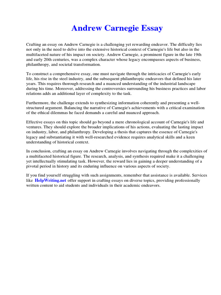 Andrew Carnegie Essay | PDF | Twelve Olympians