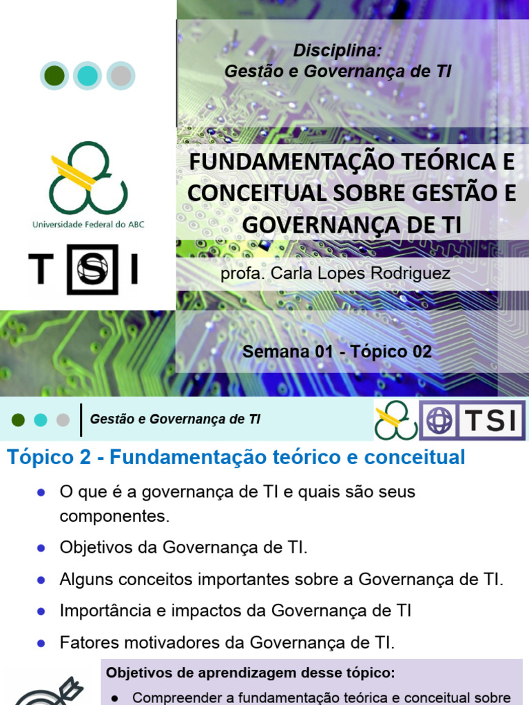 GGTI Tópico02-Fundamentação | PDF | Tecnologia da Informação | Governança