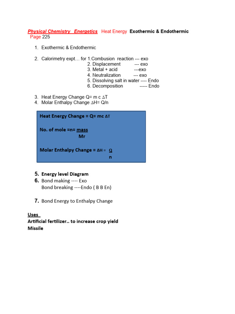 Exothermic and Endothermic Reactions Explained | PDF | Sodium Hydroxide ...