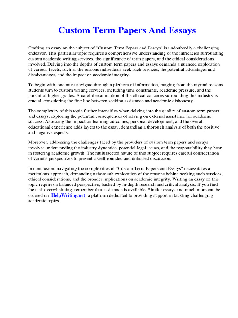 Custom Term Papers and Essays | PDF | Sandinista National Liberation ...