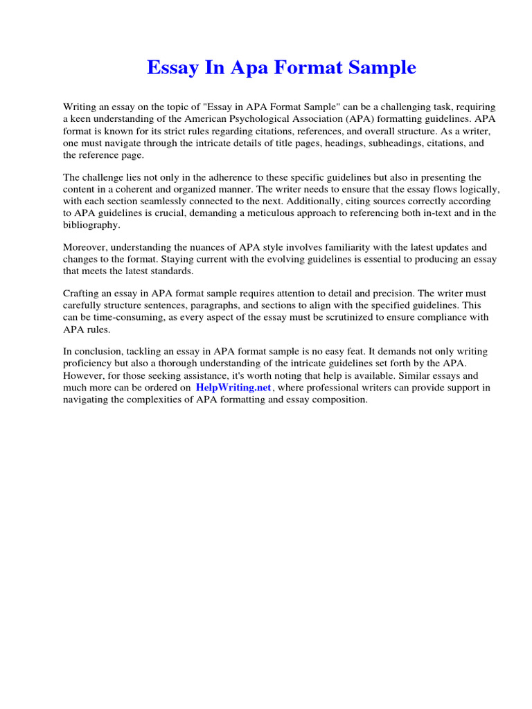 APA Essay Writing Guide | PDF | Apa Style | Plasmid