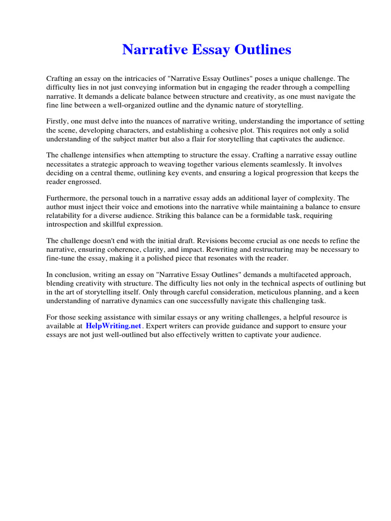 Narrative Essay Outlines | PDF | Dorothy Gale | Privacy