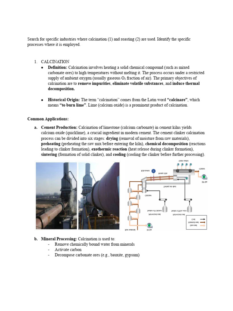 Calcination and Roasting | PDF | Cement | Building Engineering