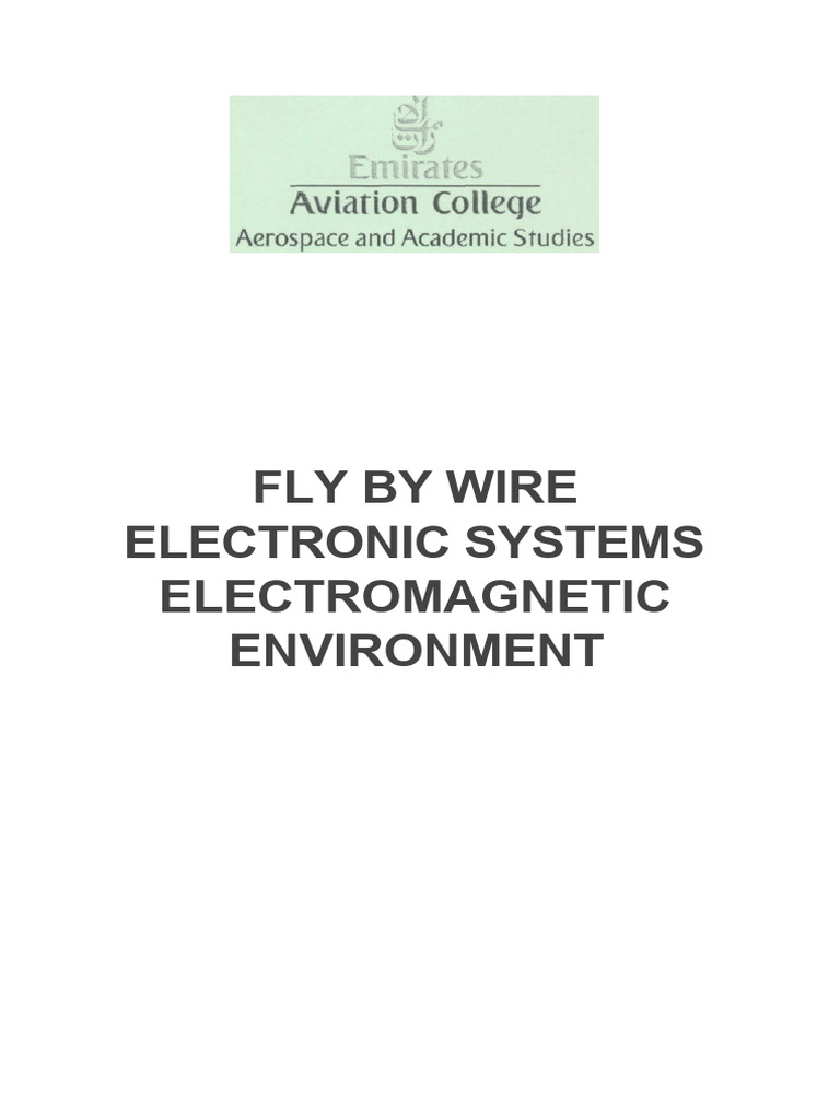 Mod 5 Book 5 Fly by Wire Electronic Systems Electromagnetic Environment | PDF | Aircraft Flight ...