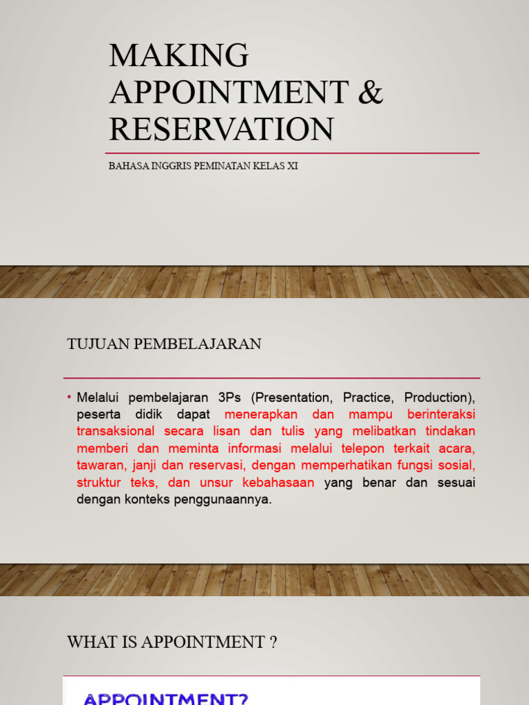 Making Appointment & Reservation | PDF