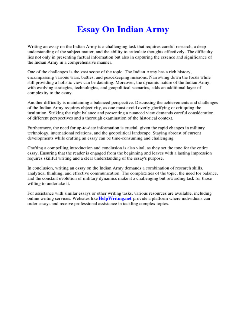 Essay On Indian Army | PDF | Oliver Cromwell | John Milton