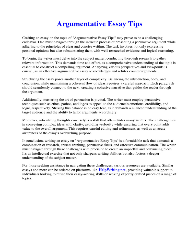 Argumentative Essay Tips | PDF | Enzyme | Hebrew Bible