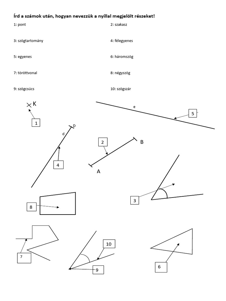 Geometria Fogalmak Megold | PDF