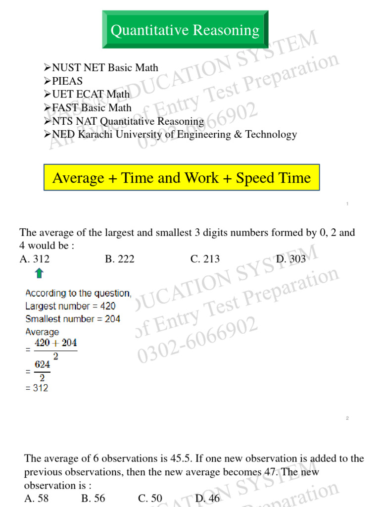 Average, Time & Work + Speed | Download Free PDF | Speed