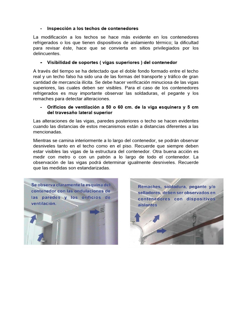 Inspección A Los Techos de Contenedores | PDF