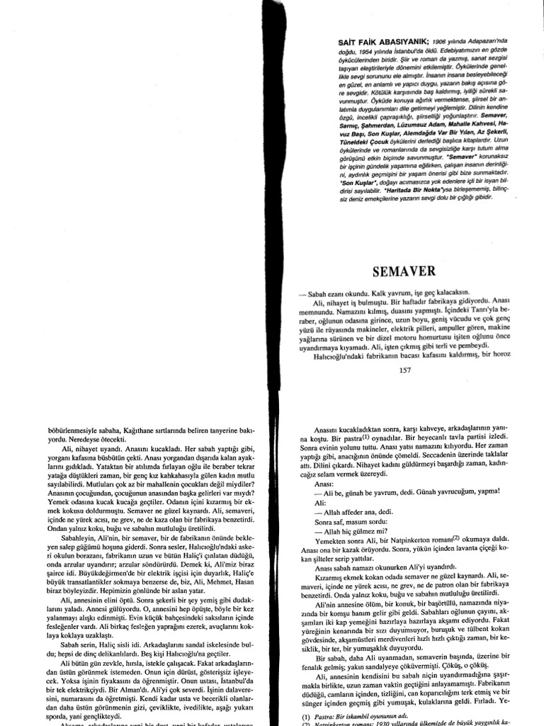 Sait Faik, Semaver | PDF
