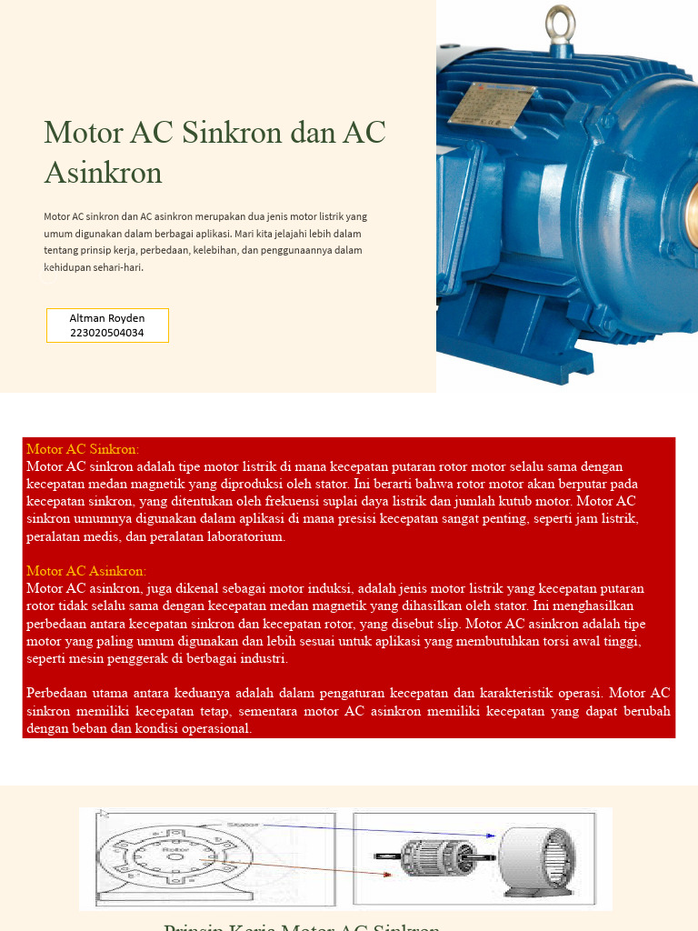 Motor AC Sinkron Dan AC Asinkron | PDF