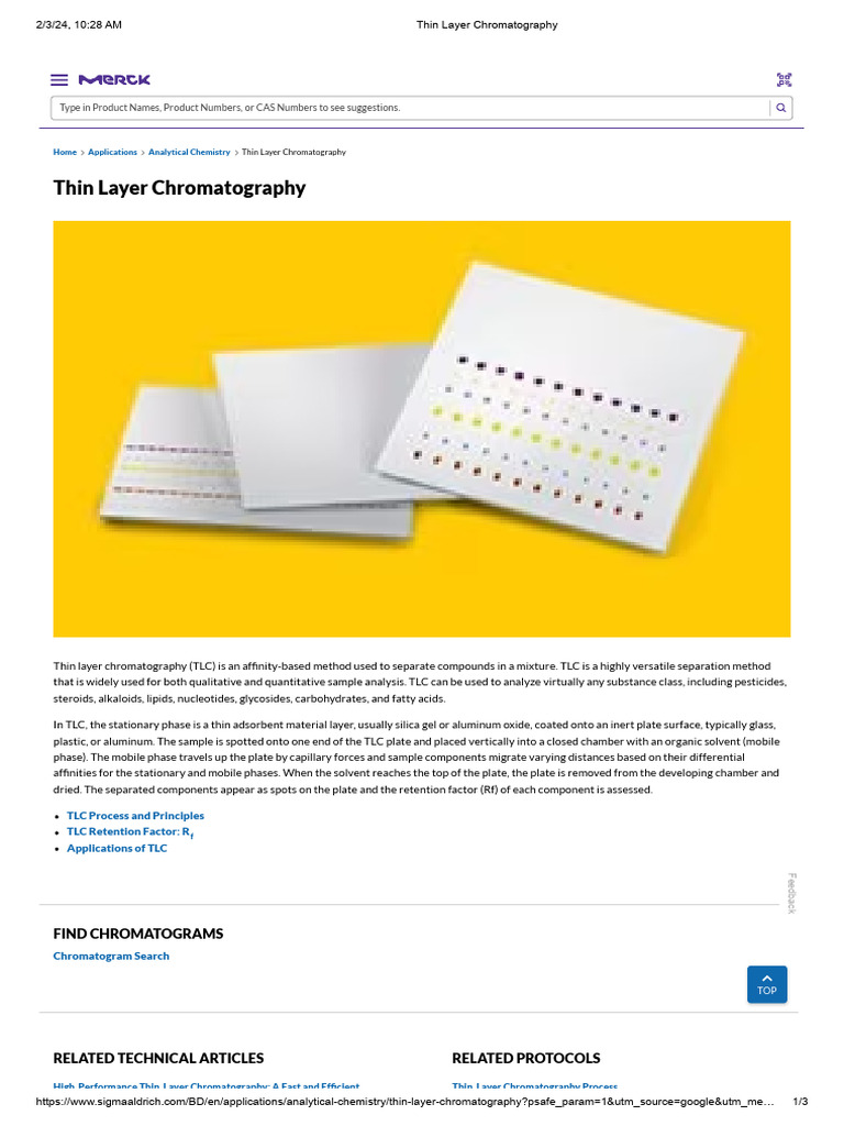 Thin Layer Chromatography | PDF | Thin Layer Chromatography | Chromatography