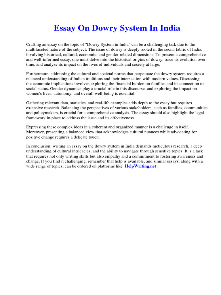 Essay On Dowry System in India | PDF | Cartridge (Firearms) | Caliber