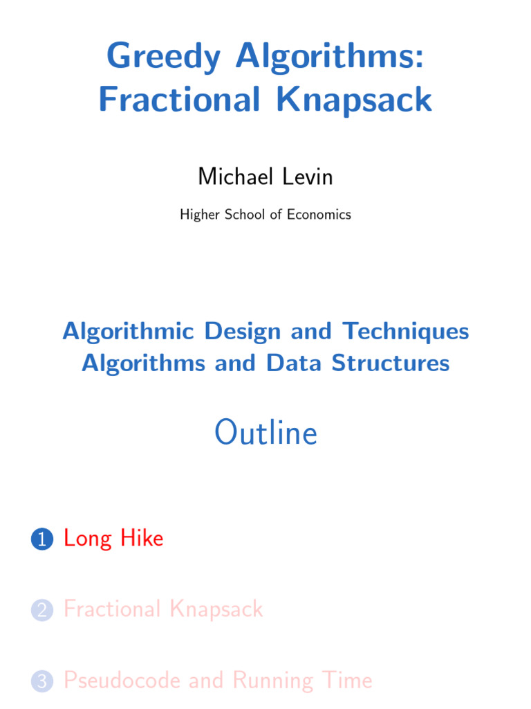 02 Greedy 3 Fractionalknapsack | PDF | Algorithms | Numerical Analysis 02 Greedy 3 Fractionalknapsack | PDF | Algorithms | Numerical Analysis