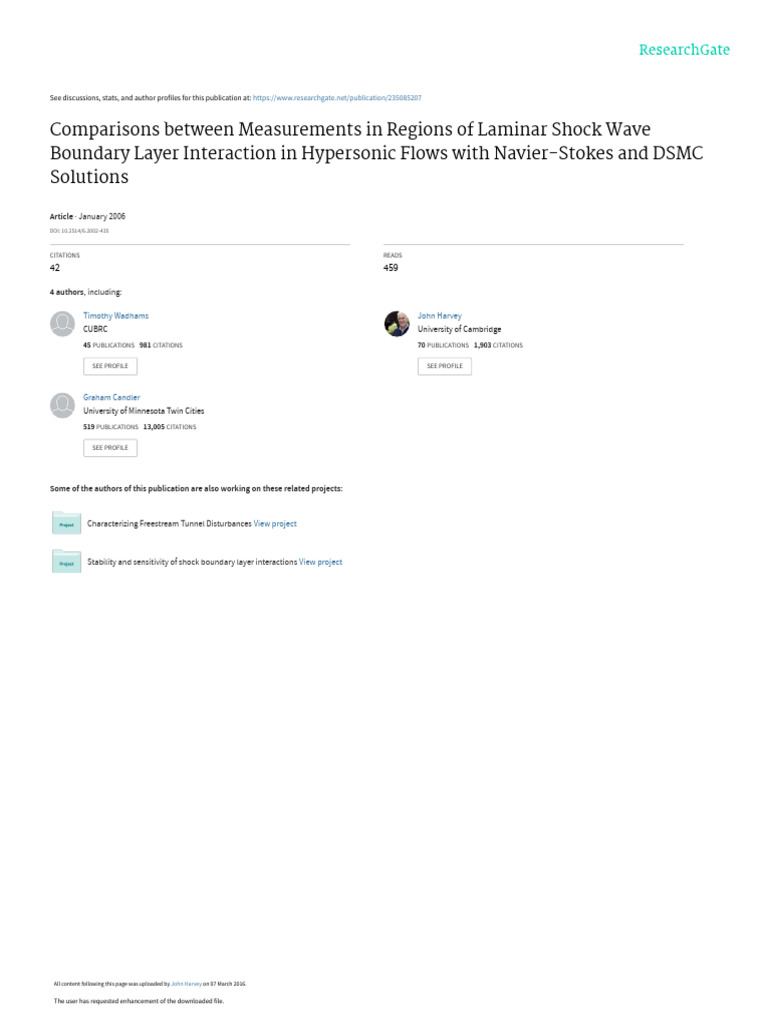 Comparisons Between Measurements in Regions of Lam | PDF | Hypersonic ...