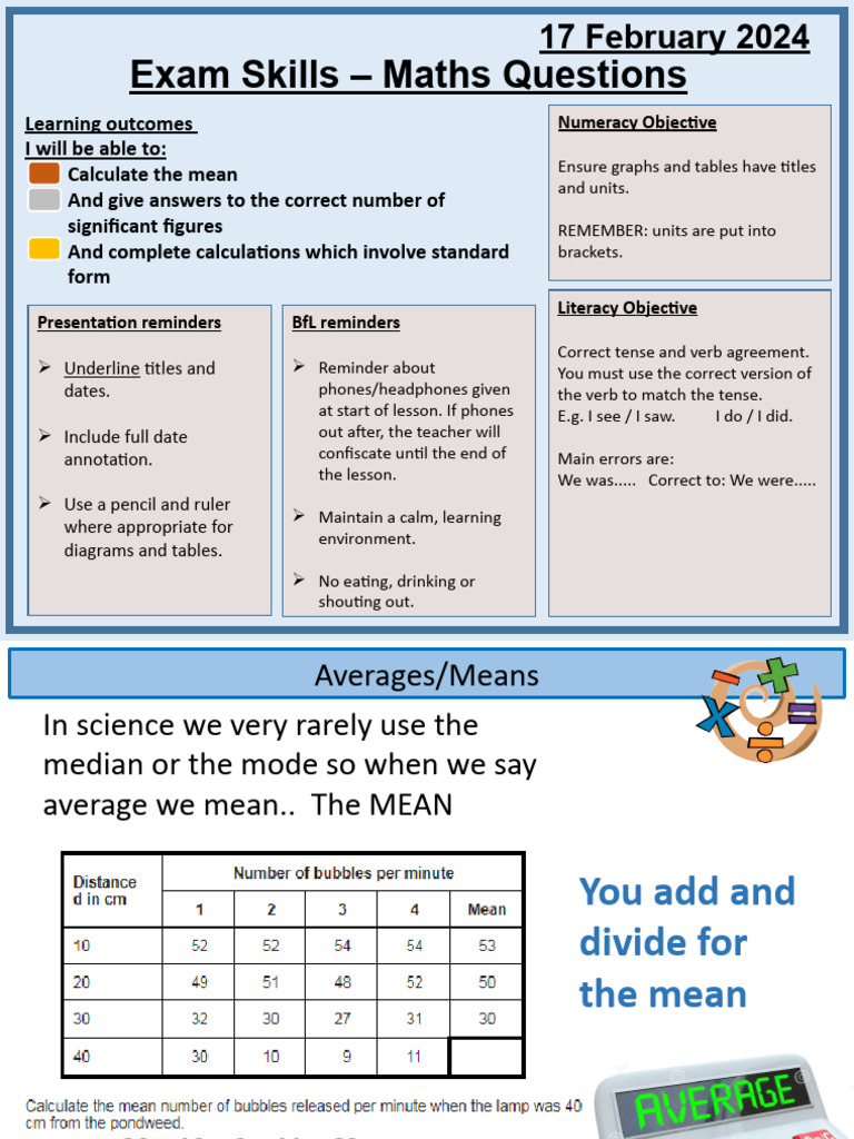 Exam Skills 5 Means Sig Figs and Standard Form | PDF | Significant ...