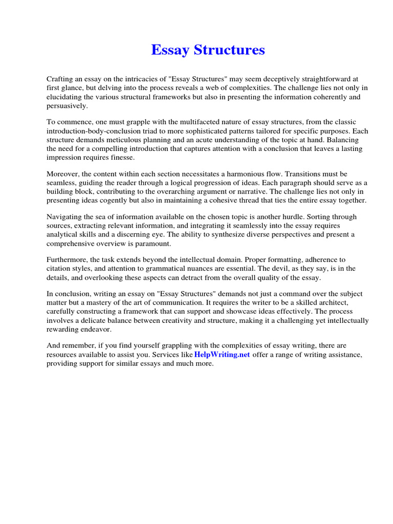 Essay Structures | PDF | Essays | Climate Change