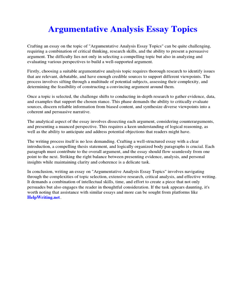 Argumentative Analysis Essay Topics | PDF | Mahatma Gandhi | Computer ...