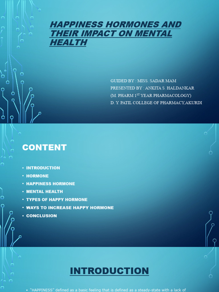 Happiness Hormones and Their Impact On Mental Health | PDF | Major ...