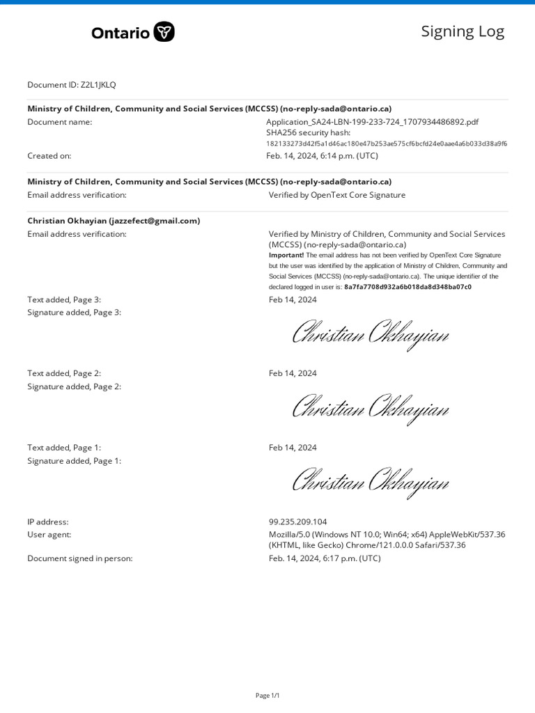Application SA24-LBN-199-233-724 1707934486892 Signing Log | PDF