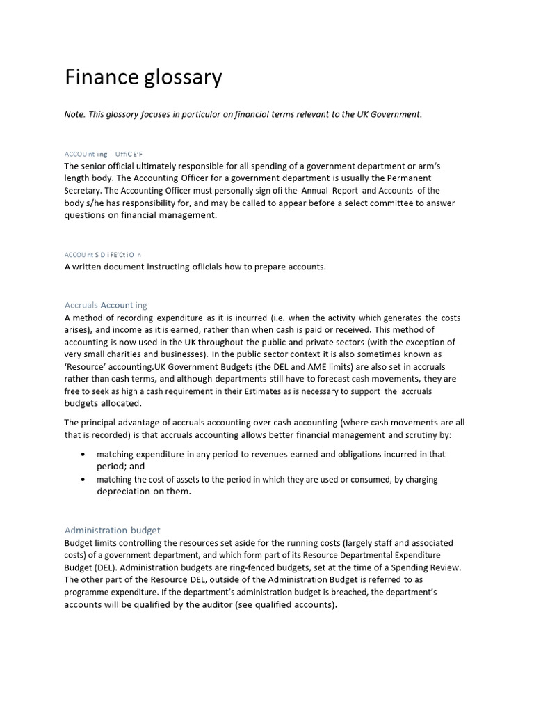 Finance Glossary | PDF