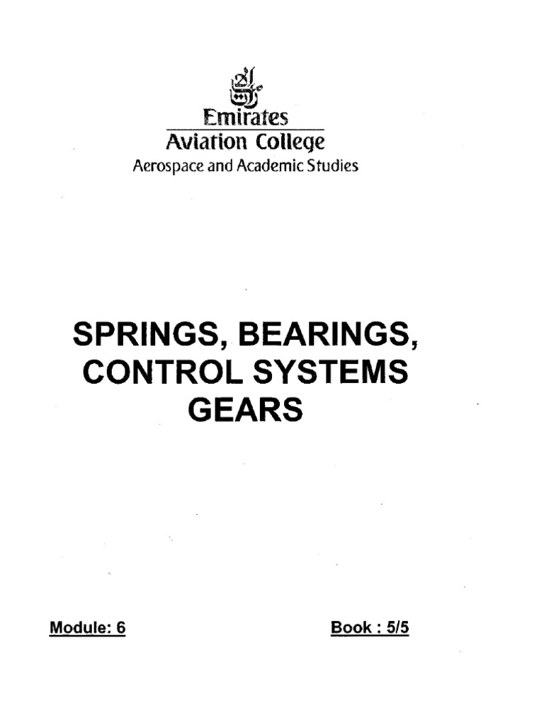 Mod 6 Book 5 Springs Bearings Control Systems Gears | PDF | Gear ...