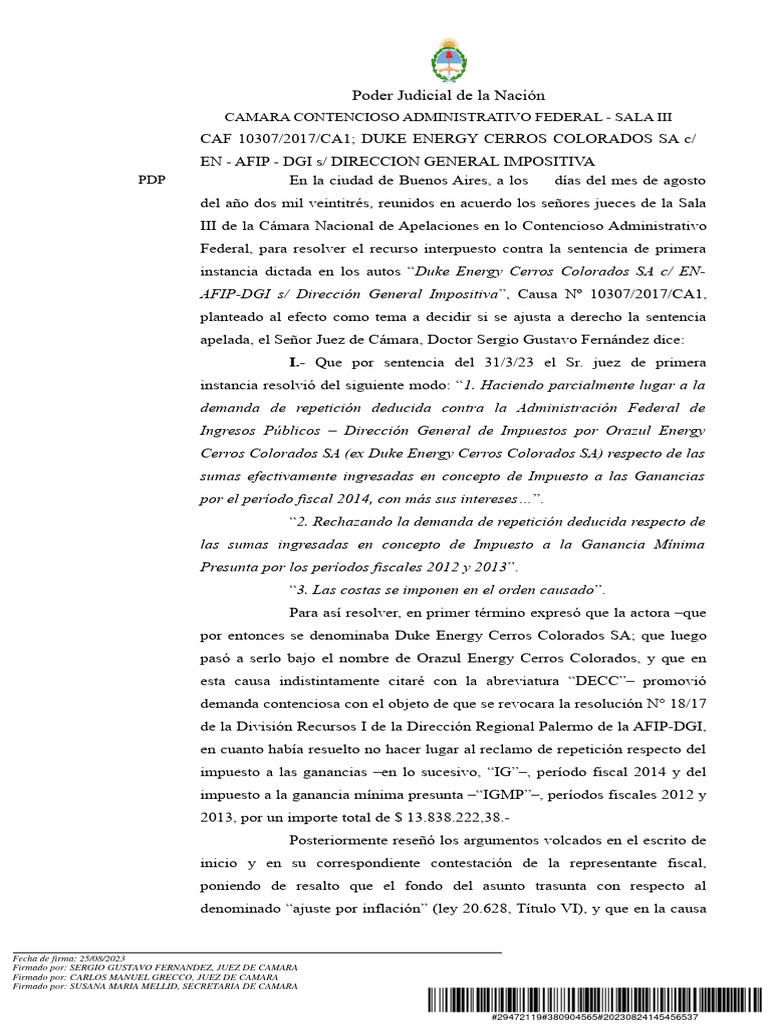 Duke Energy y el Impuesto a las Ganancias | PDF